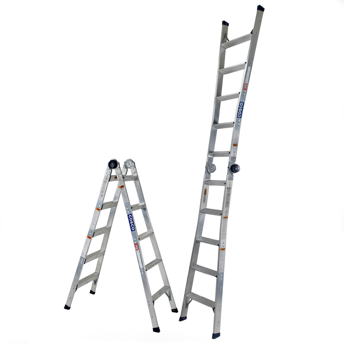 2-in-1 Step and Extension Ladder, 8 ft. 11 in. Reach - Cosco