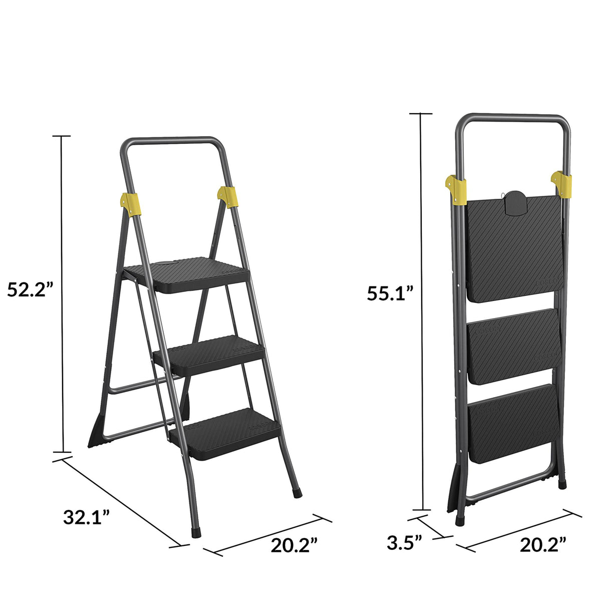 Three-Step Folding Step Stool - Cosco
