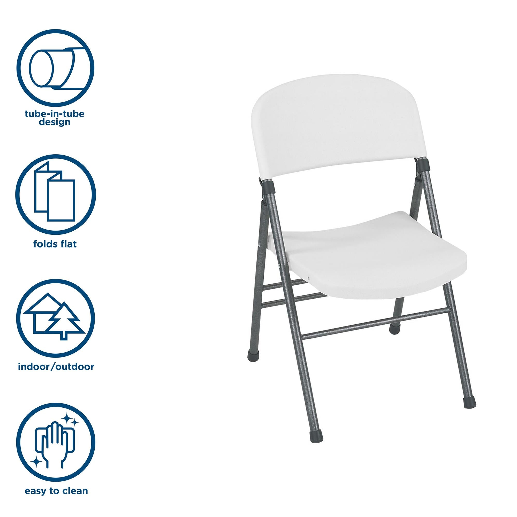 Resin Folding Chair with Molded Seat and Back - Cosco