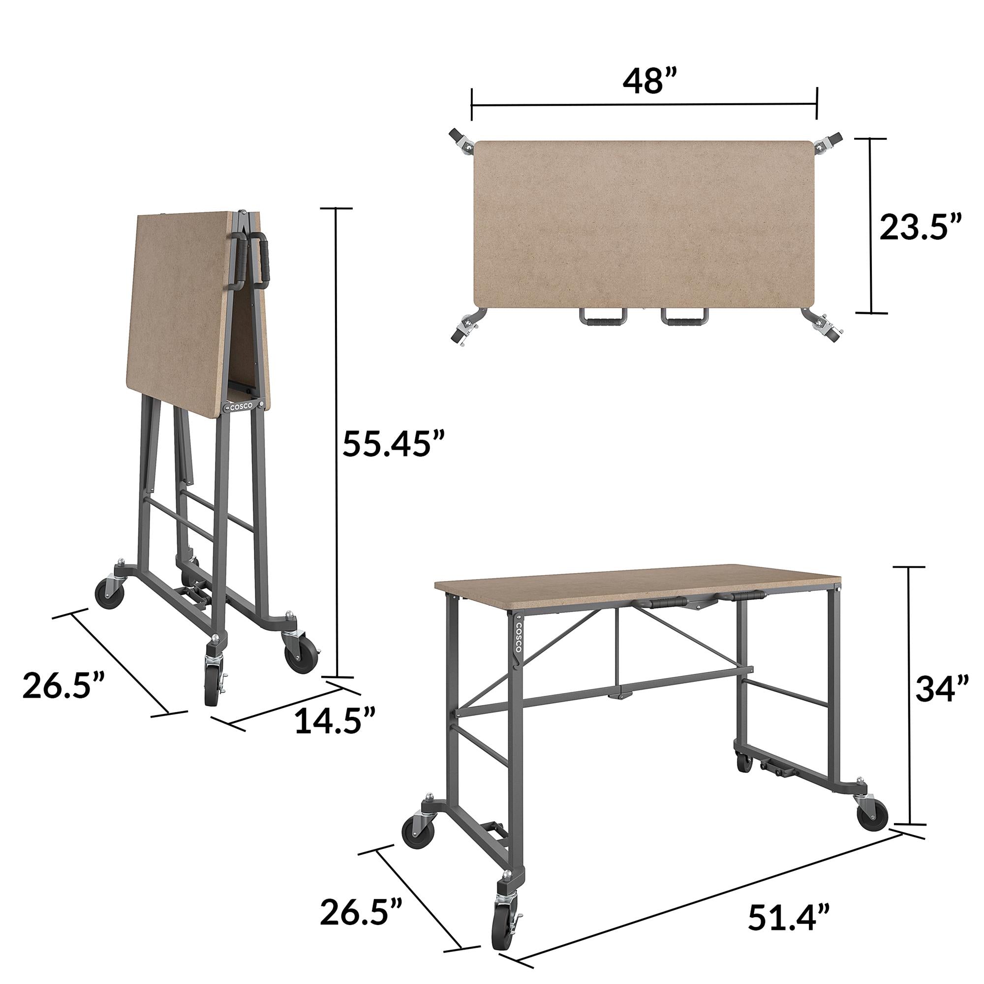 Smartfold Portable Folding Work desk with MDF Work Top - Cosco